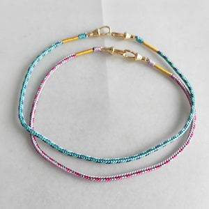 Custom Cord Necklace Handmade Woven Women Necklace Silk Colorful String ...