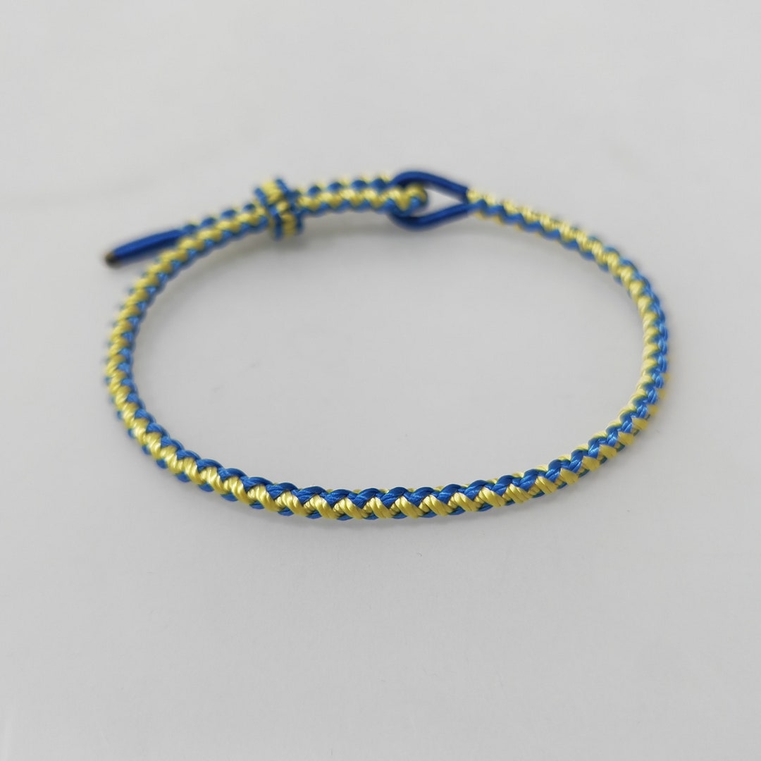 Handmade Woven Ukraine Flag Bracelet I Stand With Ukraine Bracelet ...
