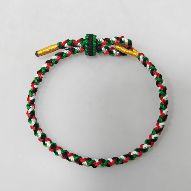 Handmade Woven Free Palestine Bracelet Personalised Braided Knot Rope ...