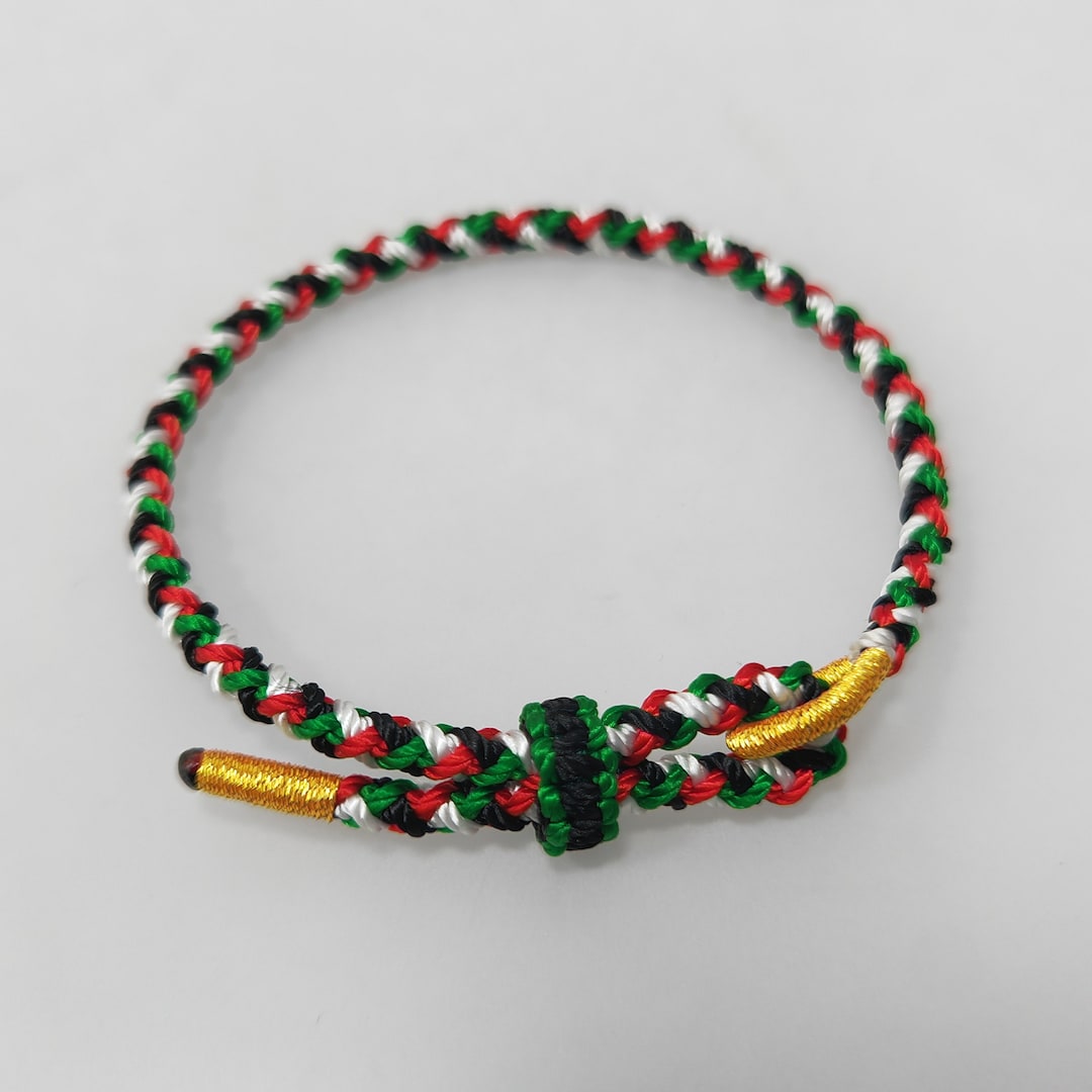 Handmade Woven Free Palestine Bracelet Personalised Braided Knot Rope ...