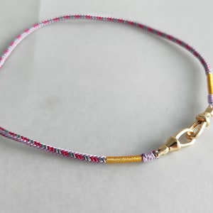 Custom Cord Necklace Handmade Woven Women Necklace Silk Colorful String ...