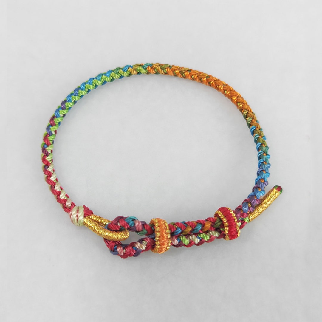 Woven Buddhist Lucky Rope Bracelet for Men or Women Tibetan Knots ...