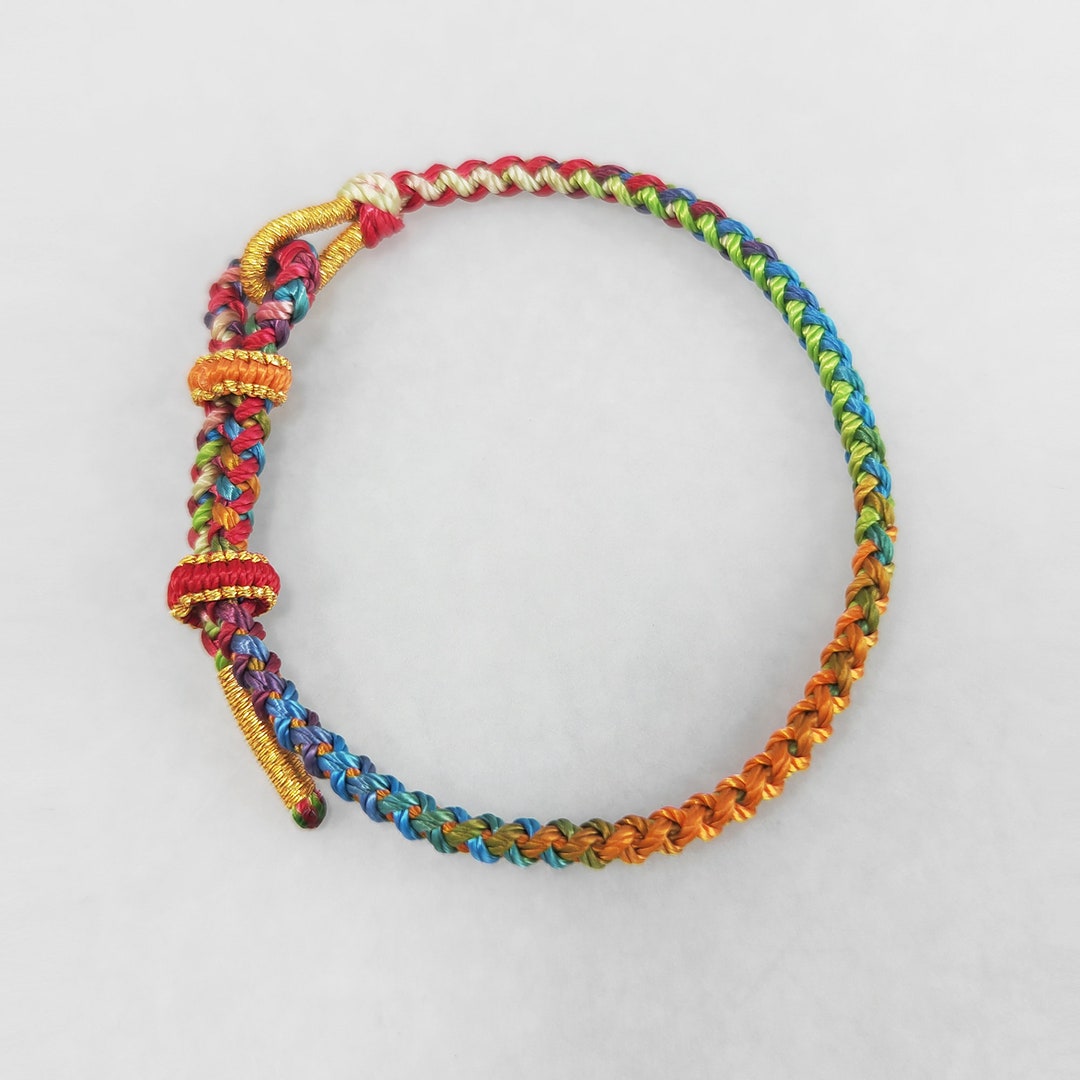 Woven Buddhist Lucky Rope Bracelet for Men or Women Tibetan Knots ...