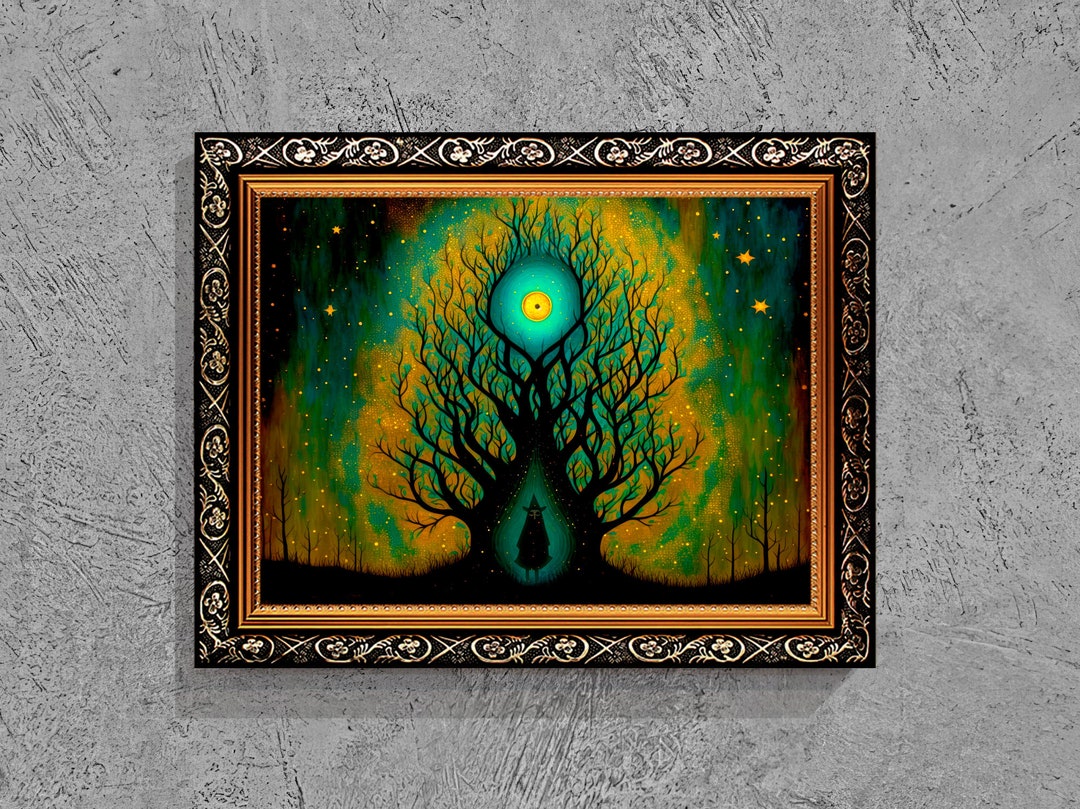 The Tree of Mystical Knowledge Painting Digital Print Mystical Painting ...
