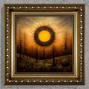The Black Sun Painting Digital Print Dark Aesthetic Gothic Wall Art ...