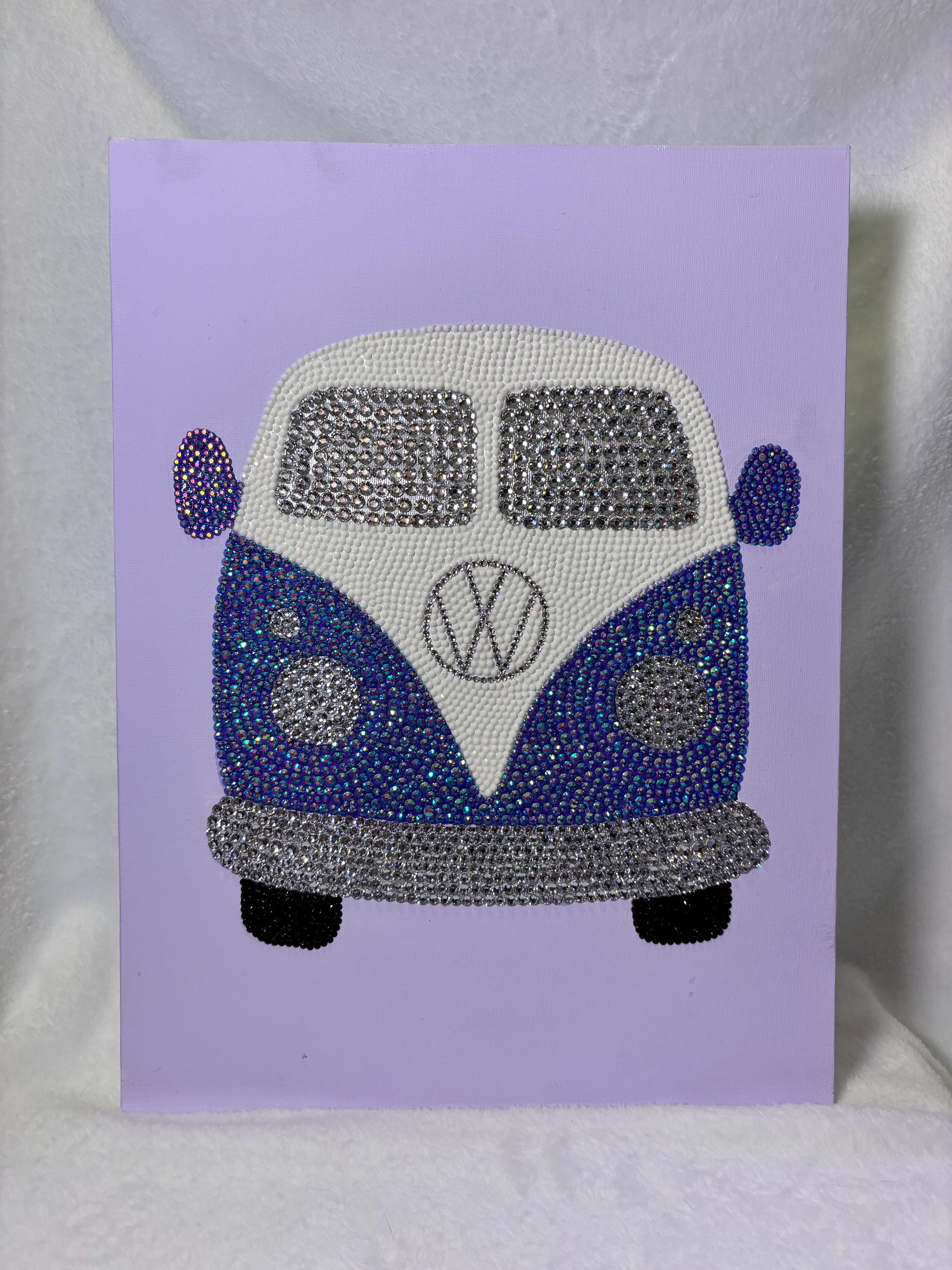 VW Bus Bedazzled Wall Art - Etsy