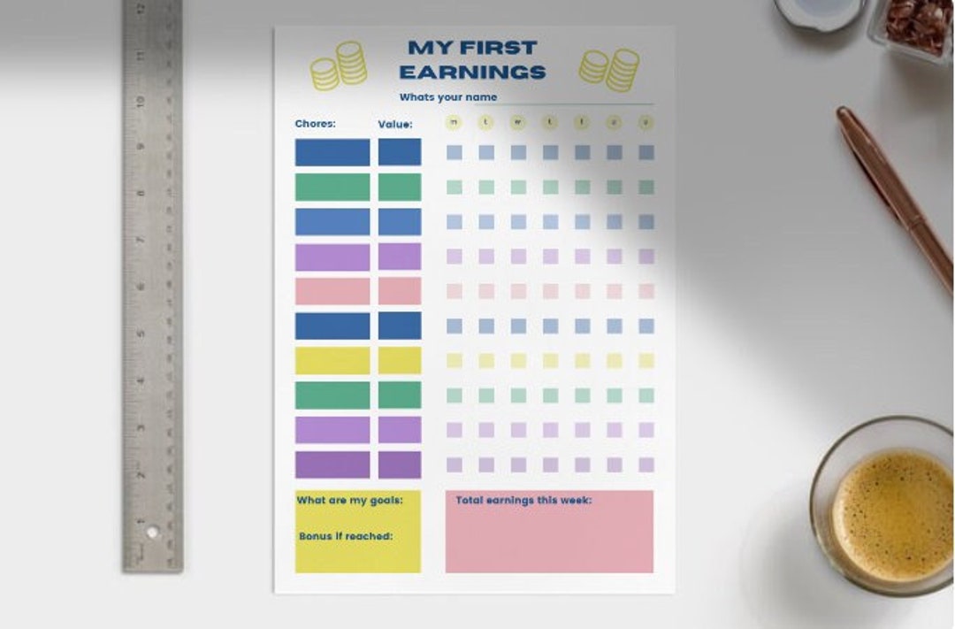 Allowance Tracker for Kids / My Own Income / English, Deutsch EN/DE - Etsy