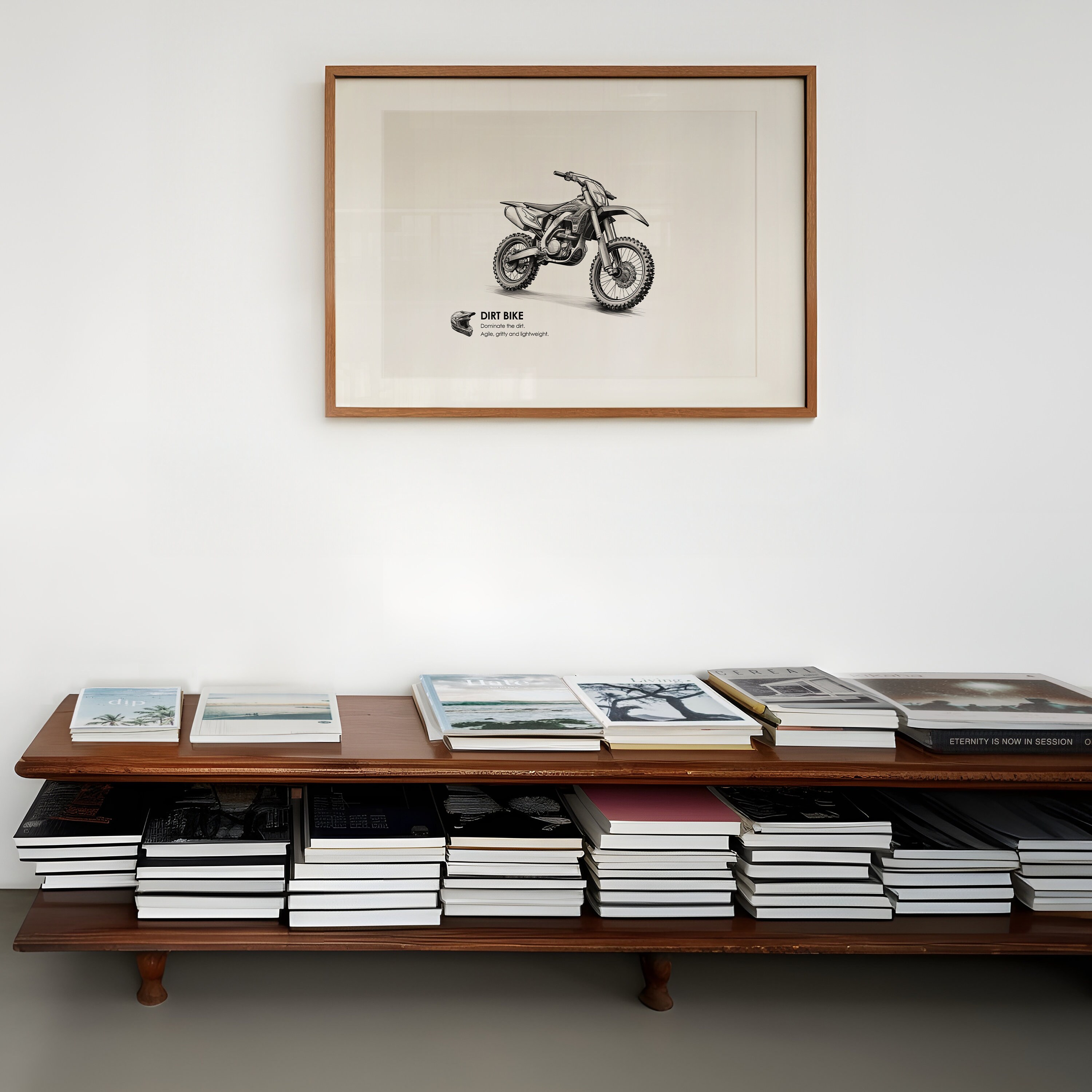 Motorcycle Wall Art | Dirt Bike Print, Motorcycle Decor, Garage Art ...