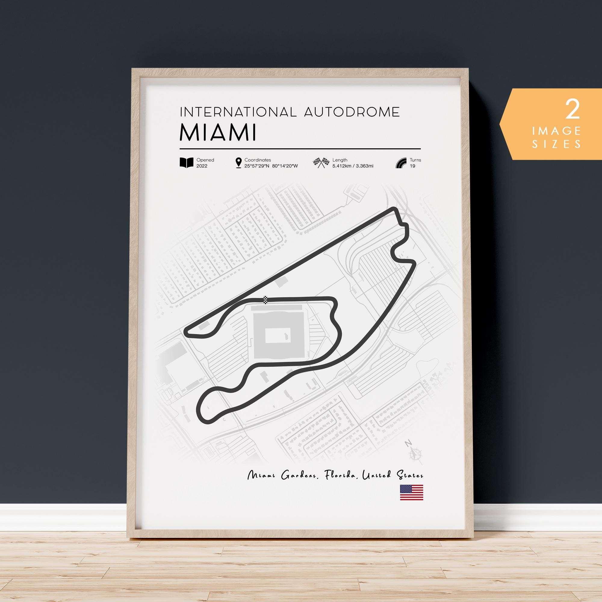 Formula 1 Miami Grand Prix Circuit Poster, F1 Wall Art, F1 Track Poster ...