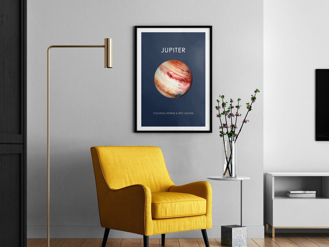 Jupiter Poster | Minimalist Wall Art, Planet Wall Art, Science Decor ...