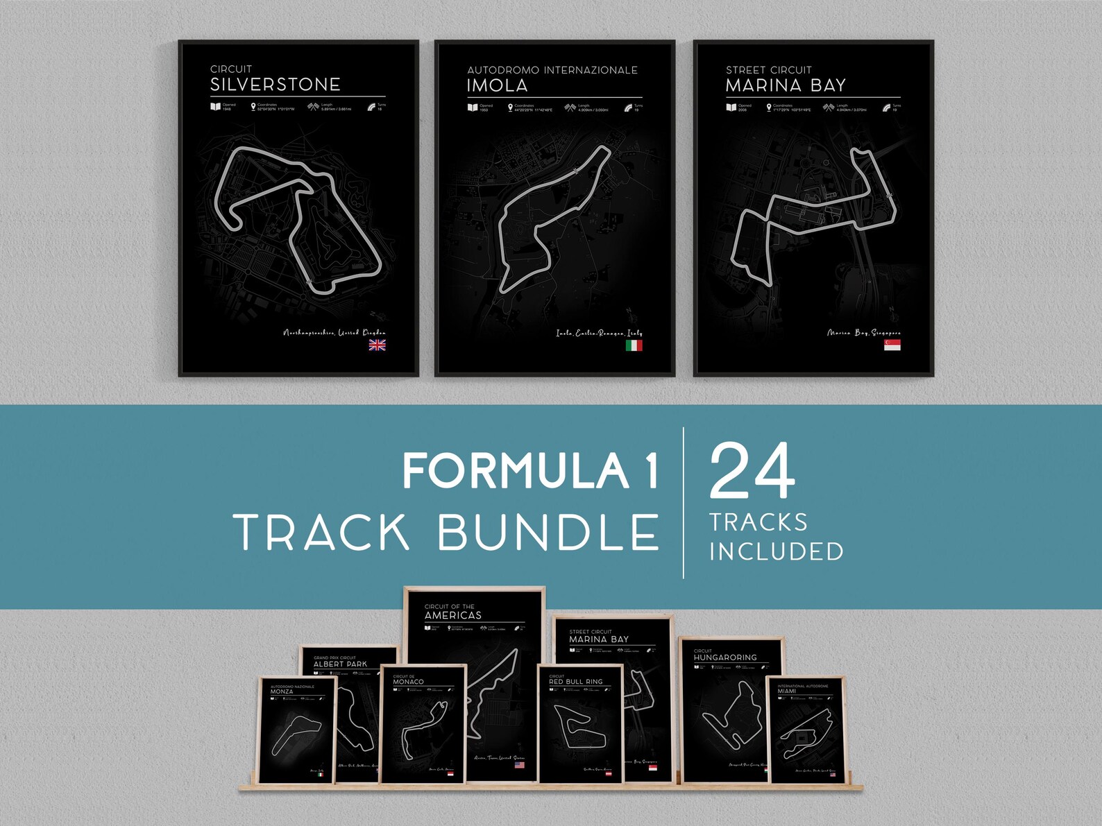 Formula 1 Track Poster Miami, Formula 1 Wall Art Decor, F1 Race Poster ...