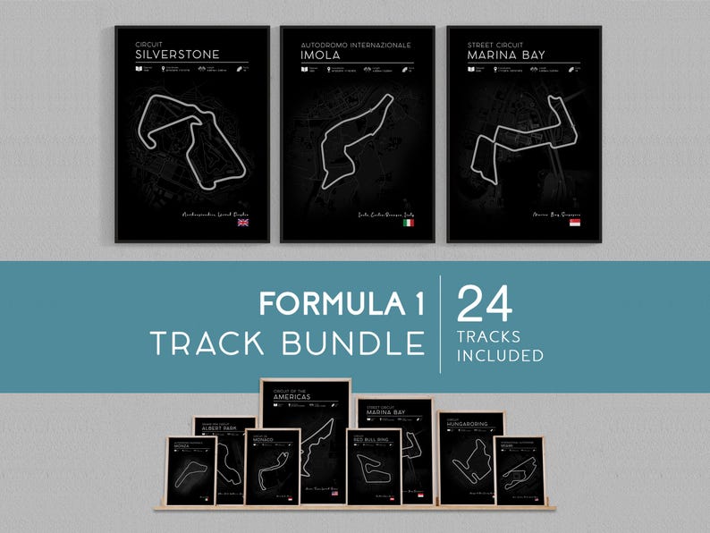 Formula 1 Track Poster Miami, Formula 1 Wall Art Decor, F1 Race Poster ...