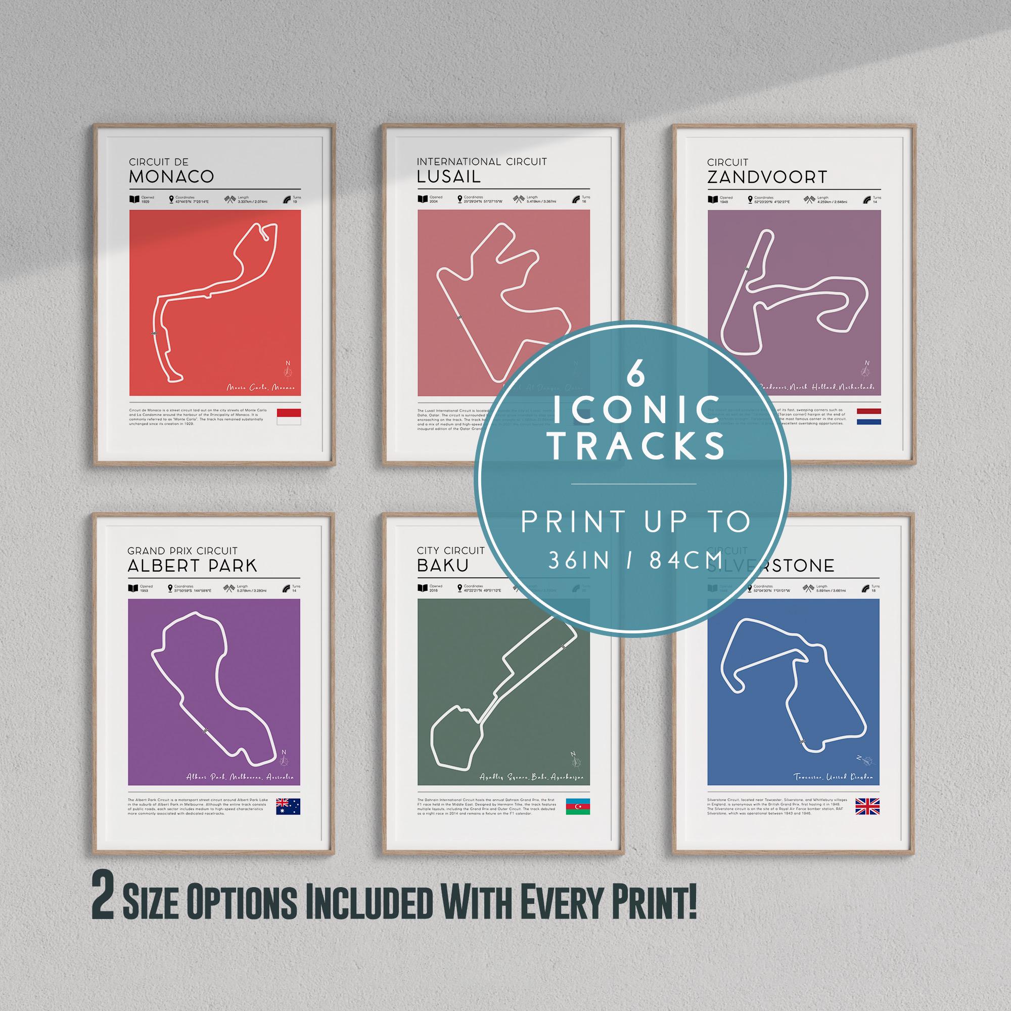 Formula 1 Wall Art, Set of 6 F1 Circuit Posters, Formula One Gift for ...