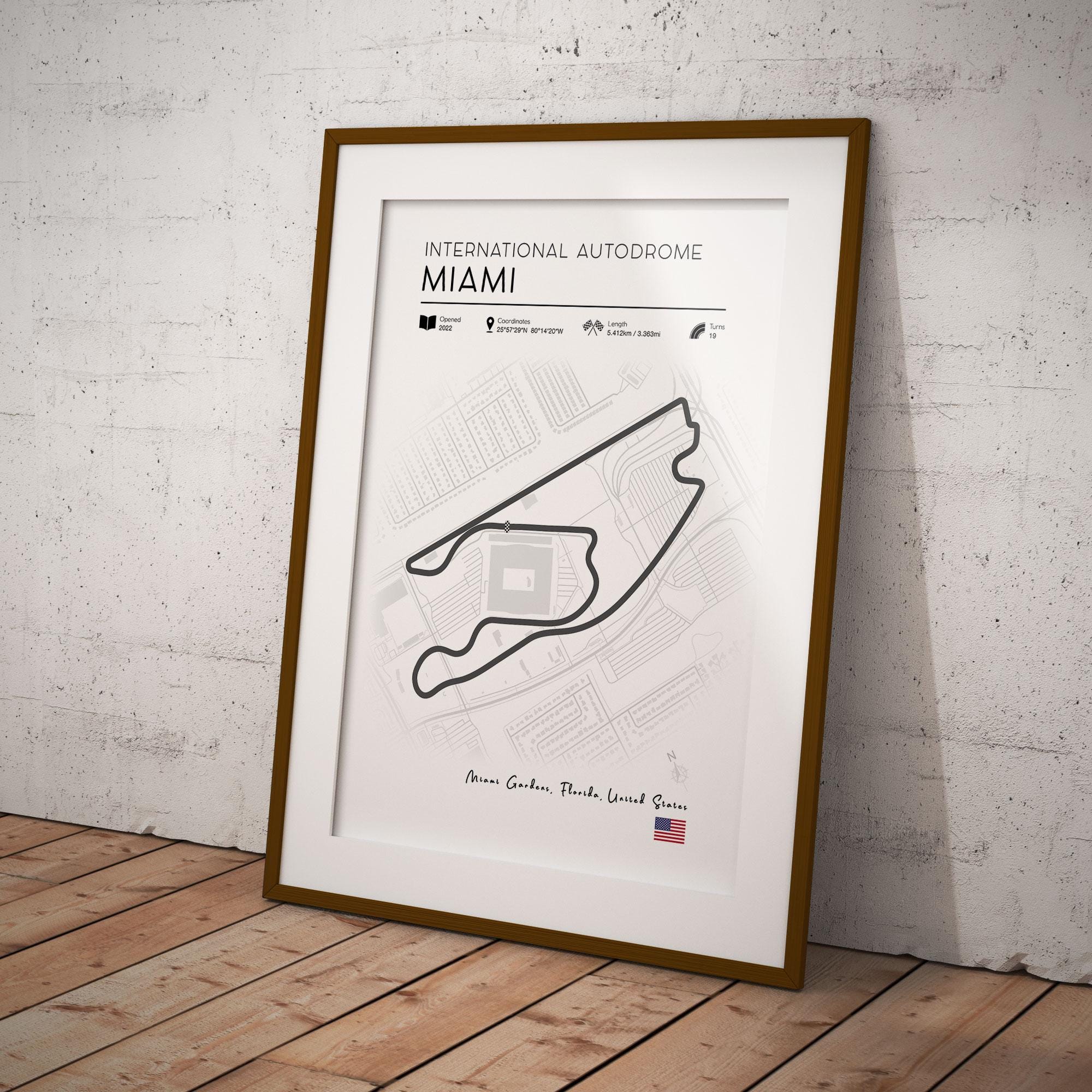 Formula 1 Miami Grand Prix Circuit Poster, F1 Wall Art, F1 Track Poster ...