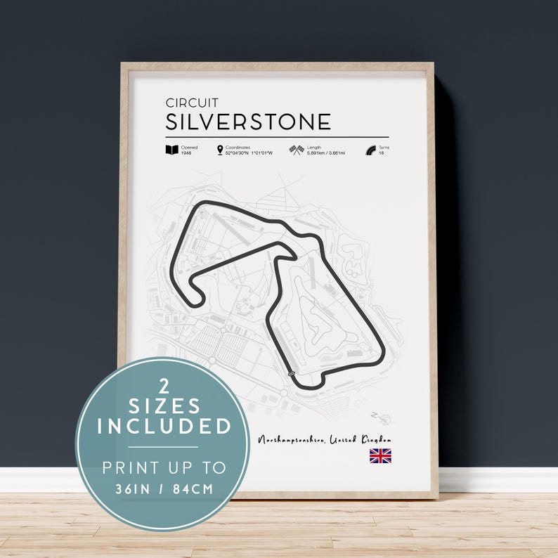 Formula 1 Silverstone Circuit Poster, F1 Wall Art, F1 Track Poster ...