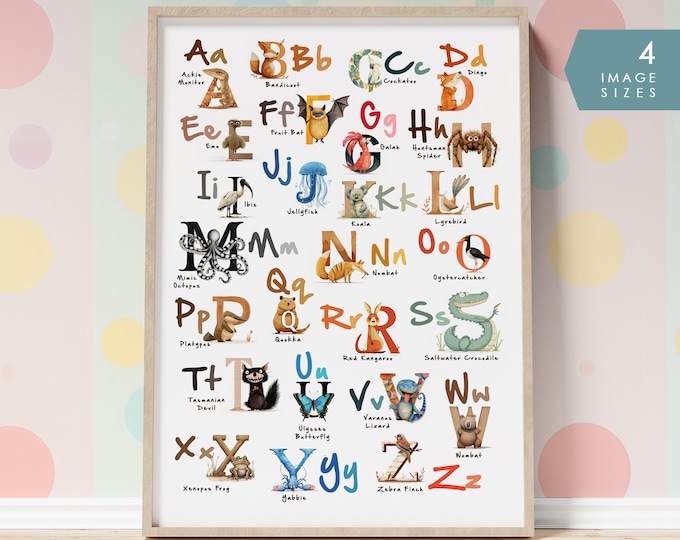 Jungle Animal Alphabet Poster - Etsy Canada