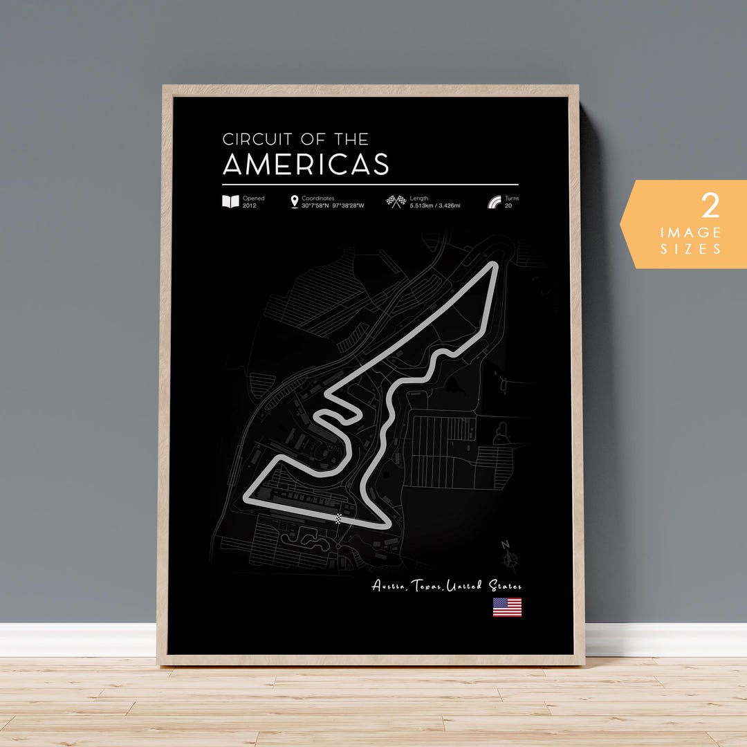 Formula 1 Circuit of the Americas Printable Wall Art Decor, F1 Race ...