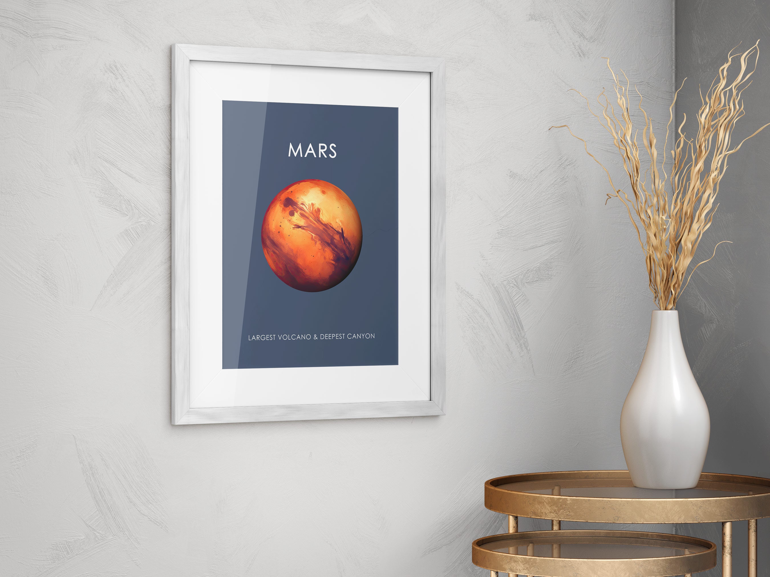 Mars Poster | Minimalist Wall Art, Planet Wall Art, Science Decor ...