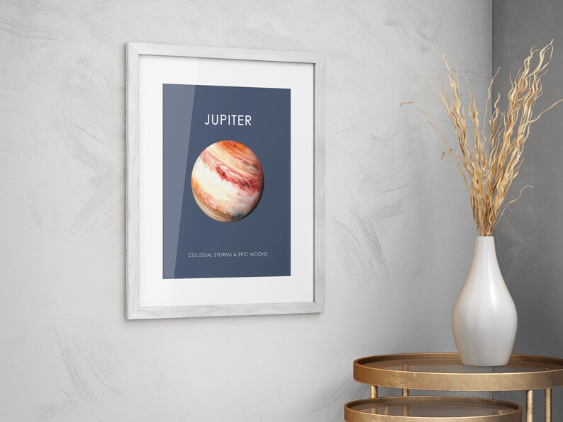 Jupiter Poster | Minimalist Wall Art, Planet Wall Art, Science Decor ...