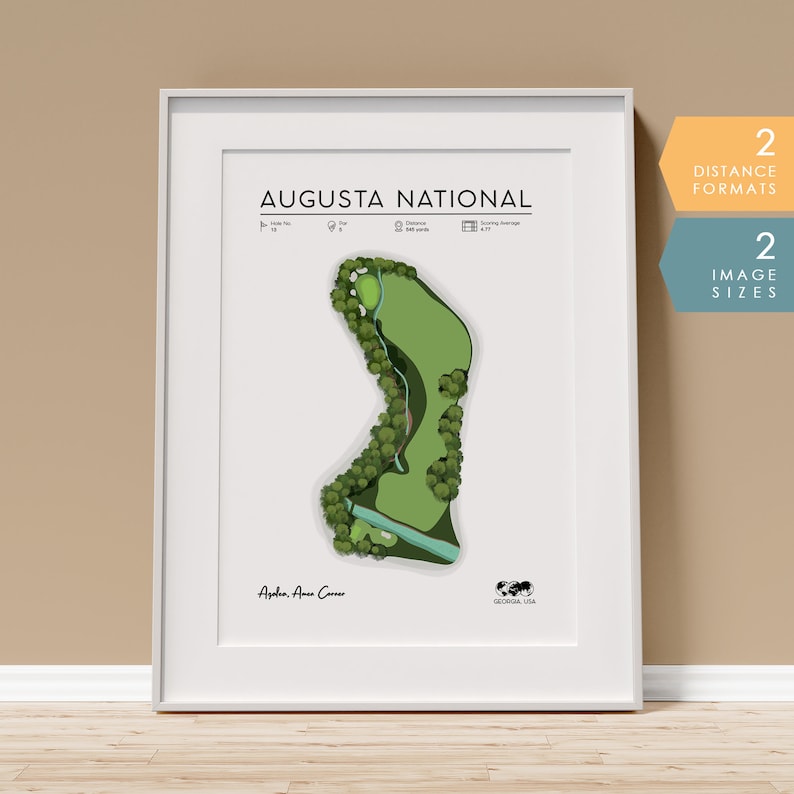 Golf Poster Augusta National Hole 13 Golf Course Print, Golf Decor ...