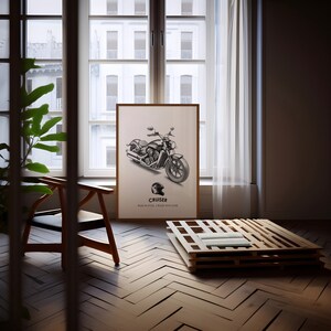 Motorcycle Gifts for Men | Motorcycle Wall Art, Harley Poster, Cruiser ...