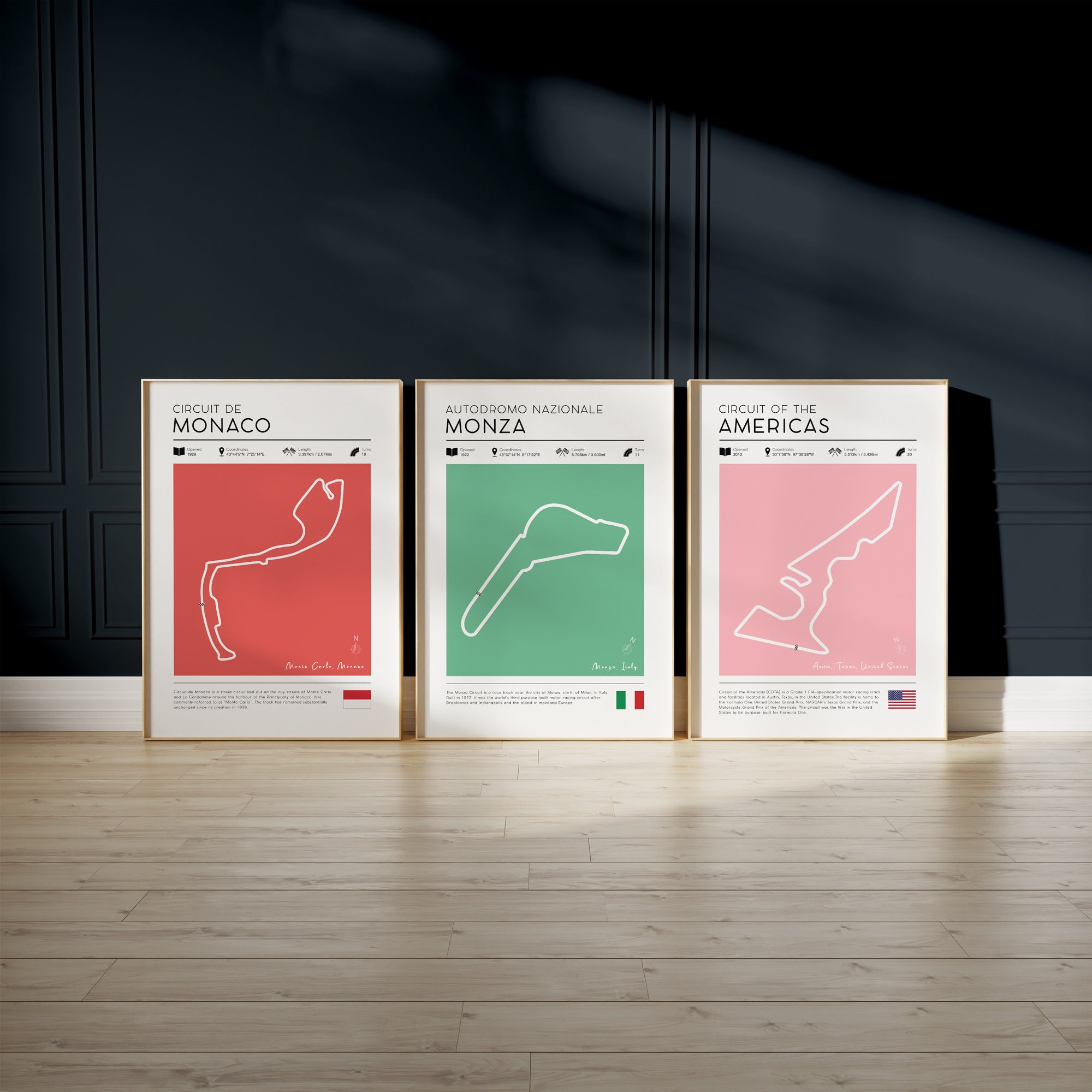 Formula 1 Wall Art, Set of 6 F1 Circuit Posters, Formula One Gift for ...