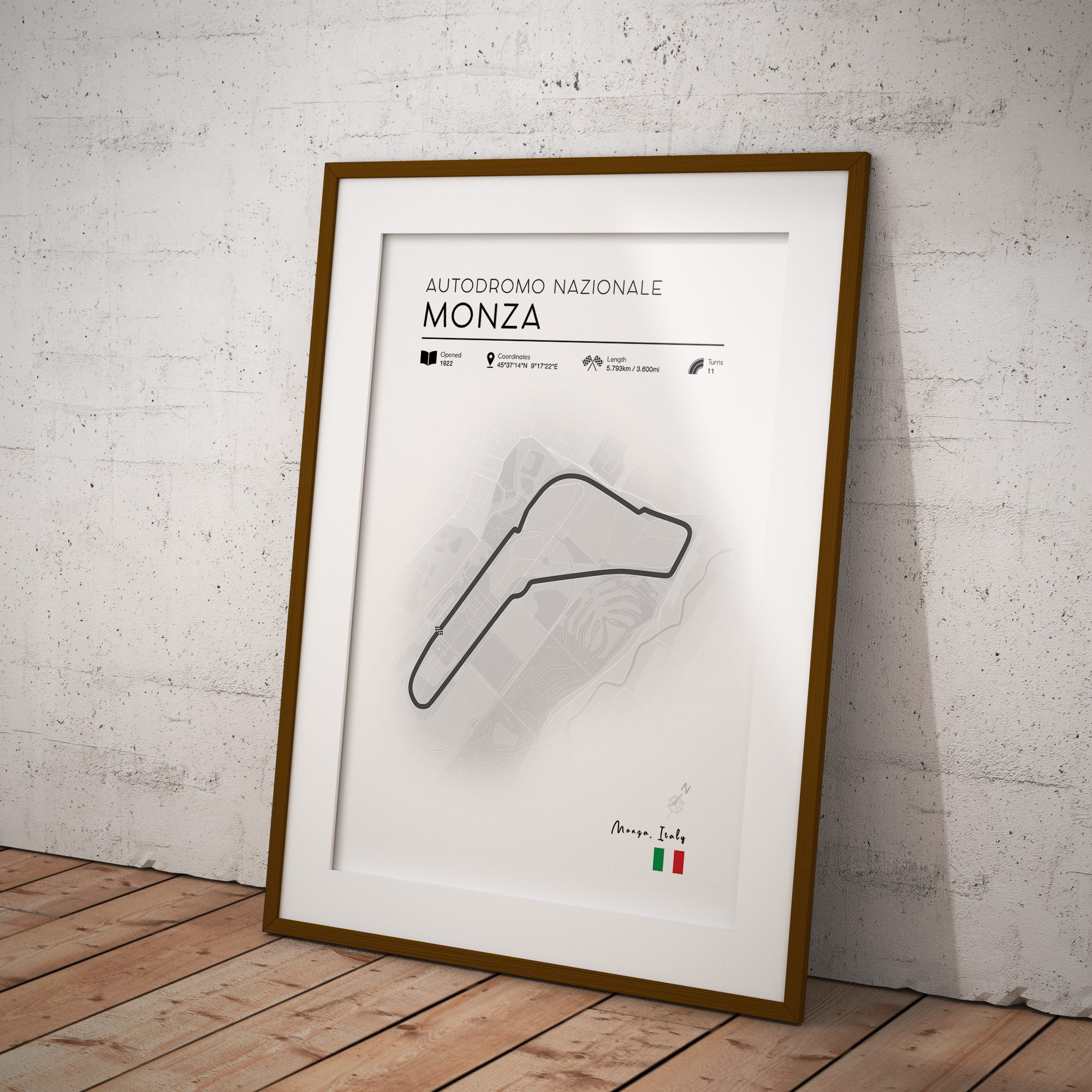 Formula 1 Monza Circuit Poster, F1 Race Poster, Formula 1 Track Wall ...