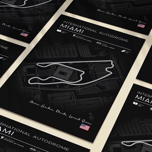 Formula 1 Track Poster Miami, Formula 1 Wall Art Decor, F1 Race Poster ...