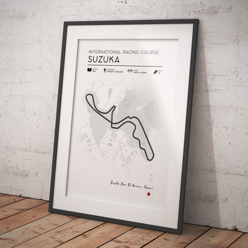 Formula 1 Track Poster Suzuka Japan, Formula 1 Wall Art, F1 Race Poster ...