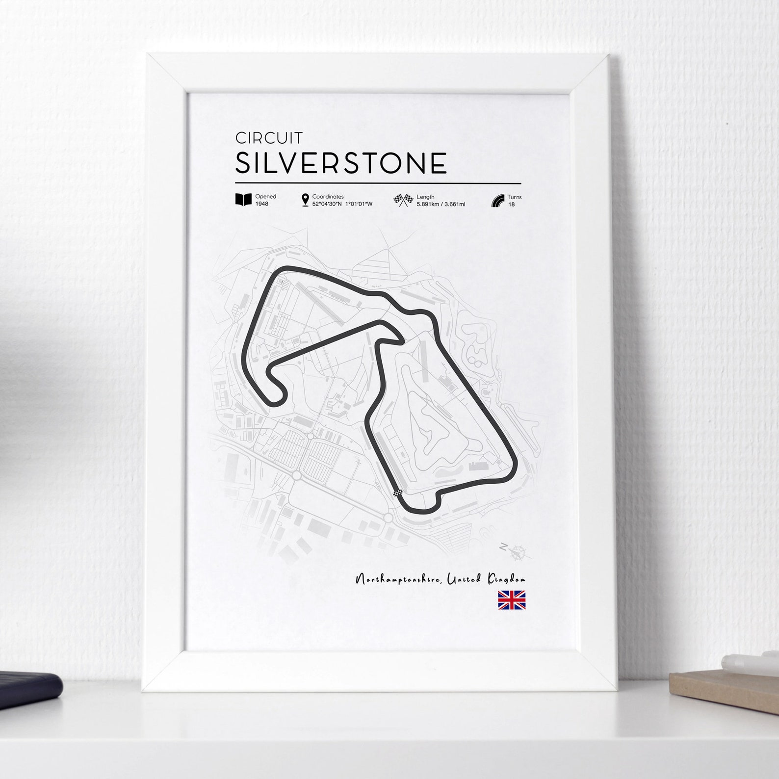 Formula 1 Silverstone Circuit Poster, F1 Wall Art, F1 Track Poster ...