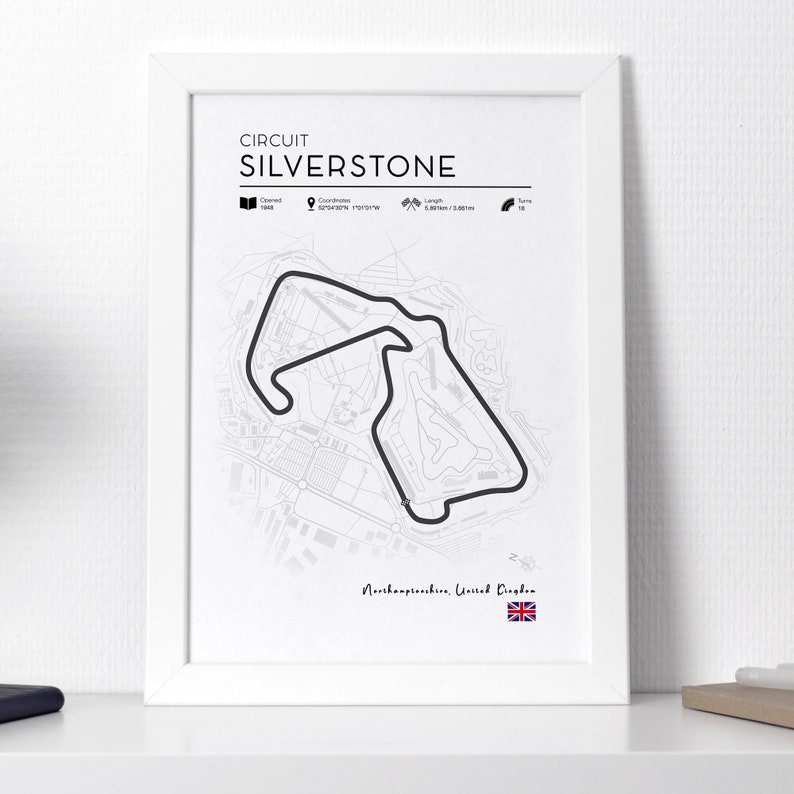 Formula 1 Silverstone Circuit Poster, F1 Wall Art, F1 Track Poster ...