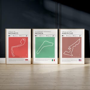Formula 1 Wall Art, Set of 24 F1 Circuit Posters, Formula One Gift ...