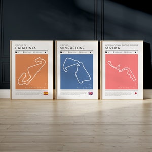 Formula 1 Wall Art, Set of 24 F1 Circuit Posters, Formula One Gift ...
