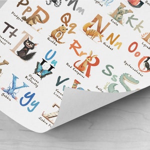 Australian Animals Alphabet Poster | Kids ABC Poster, A-Z Animal ...
