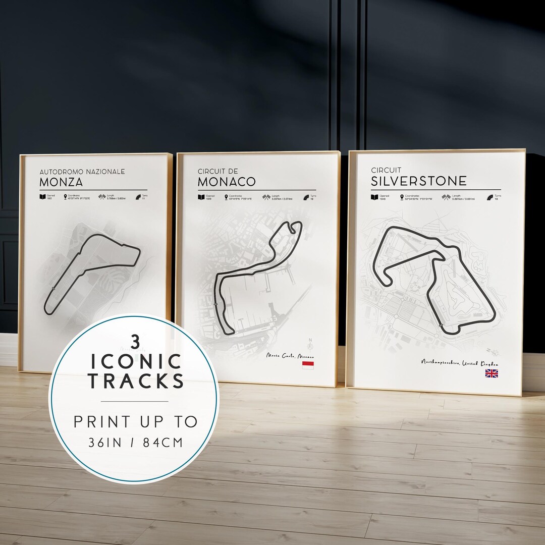Formula 1 Wall Art, Formula One Gift, F1 Track Poster, F1 Circuit ...