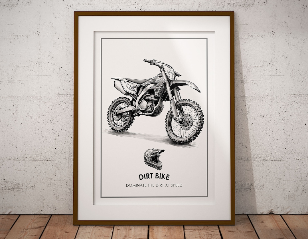 Motorcycle Wall Art Dirt Bike Print Motorcycle Decor - Etsy