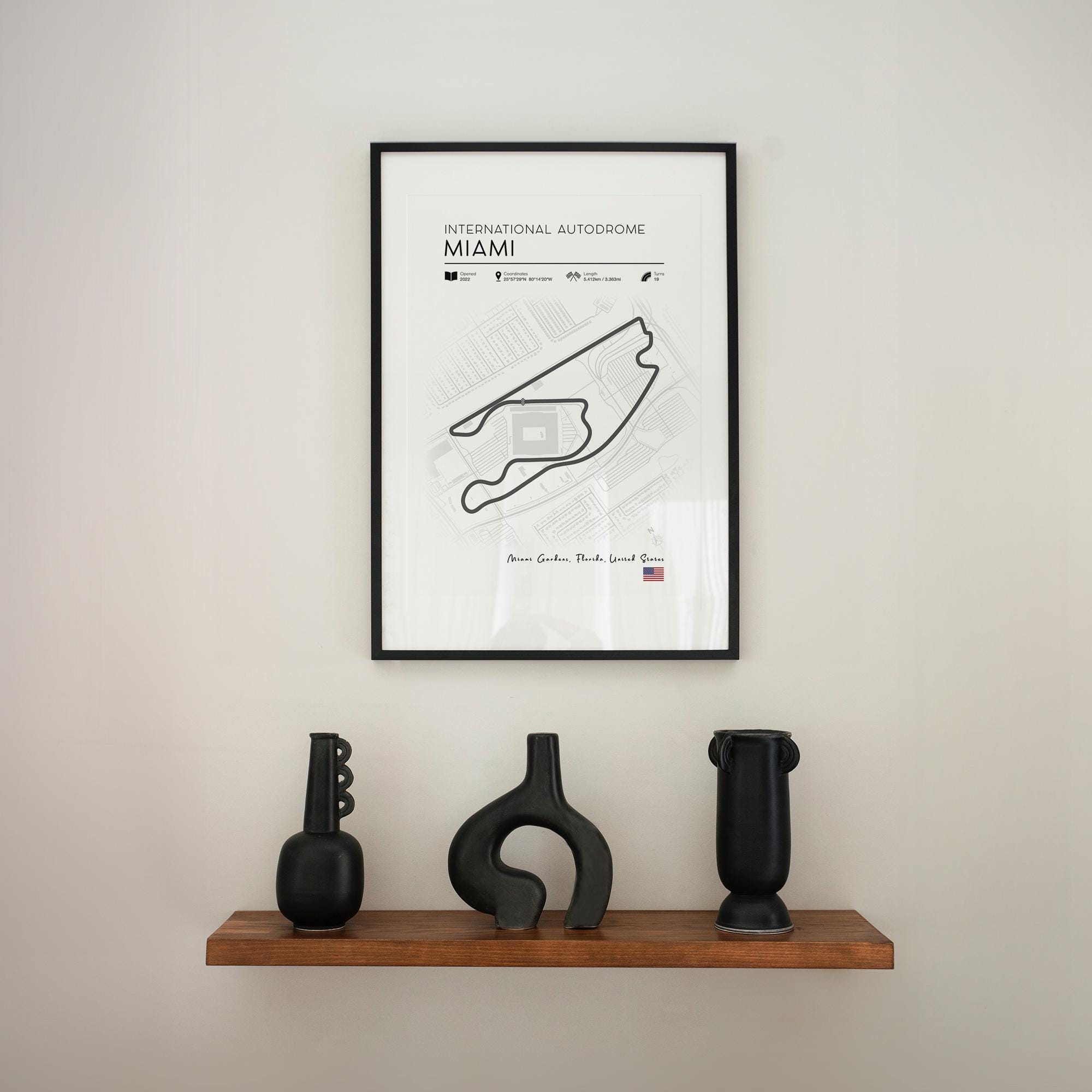 Formula 1 Miami Grand Prix Circuit Poster, F1 Wall Art, F1 Track Poster ...