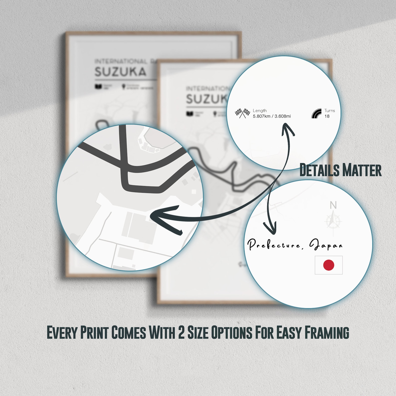 Formula 1 Track Poster Suzuka Japan, Formula 1 Wall Art, F1 Race Poster ...