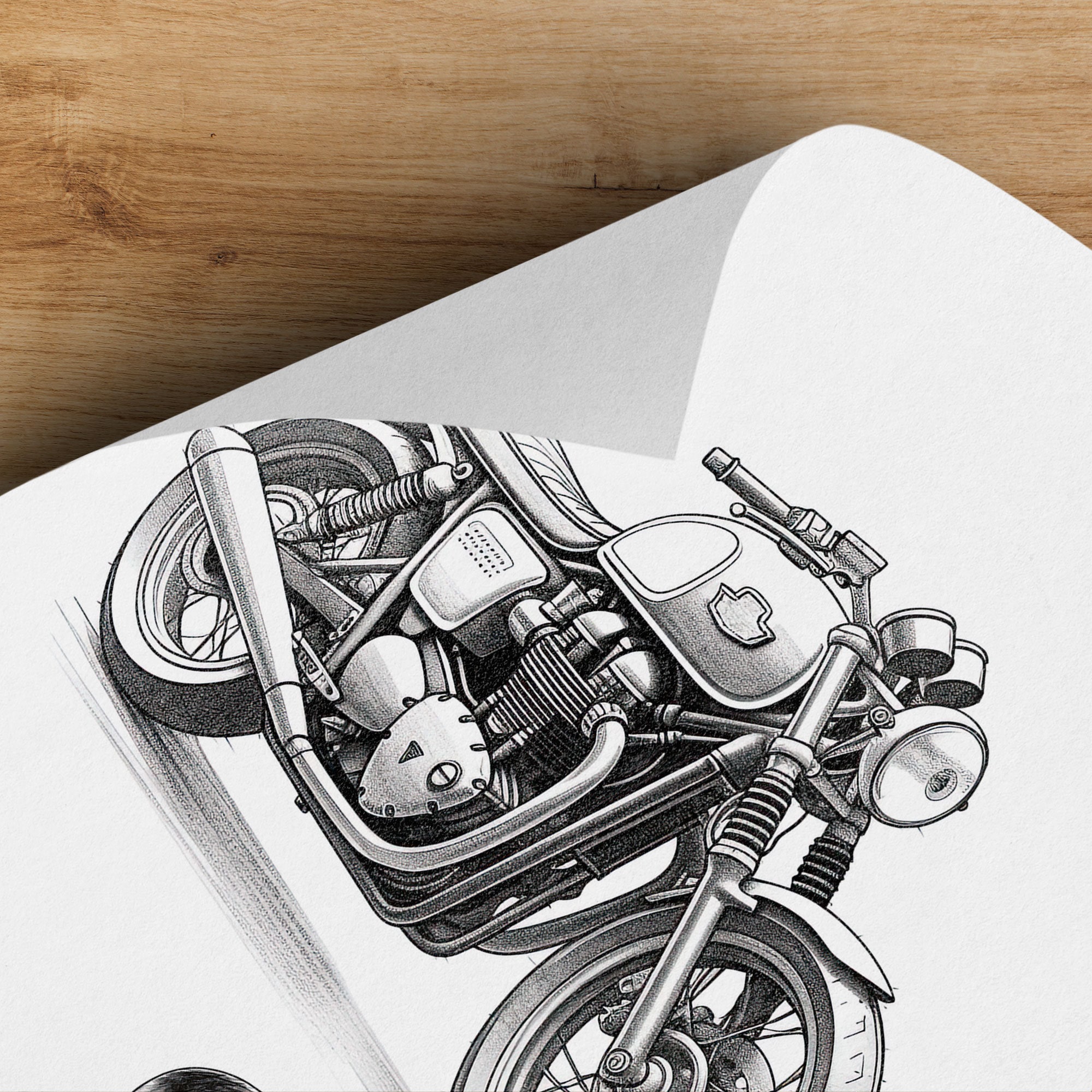 Motorcycle Wall Art | Cafe Racer Print, Motorcycle Decor, Garage Art ...