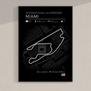 Formula 1 Track Poster Miami, Formula 1 Wall Art Decor, F1 Race Poster ...