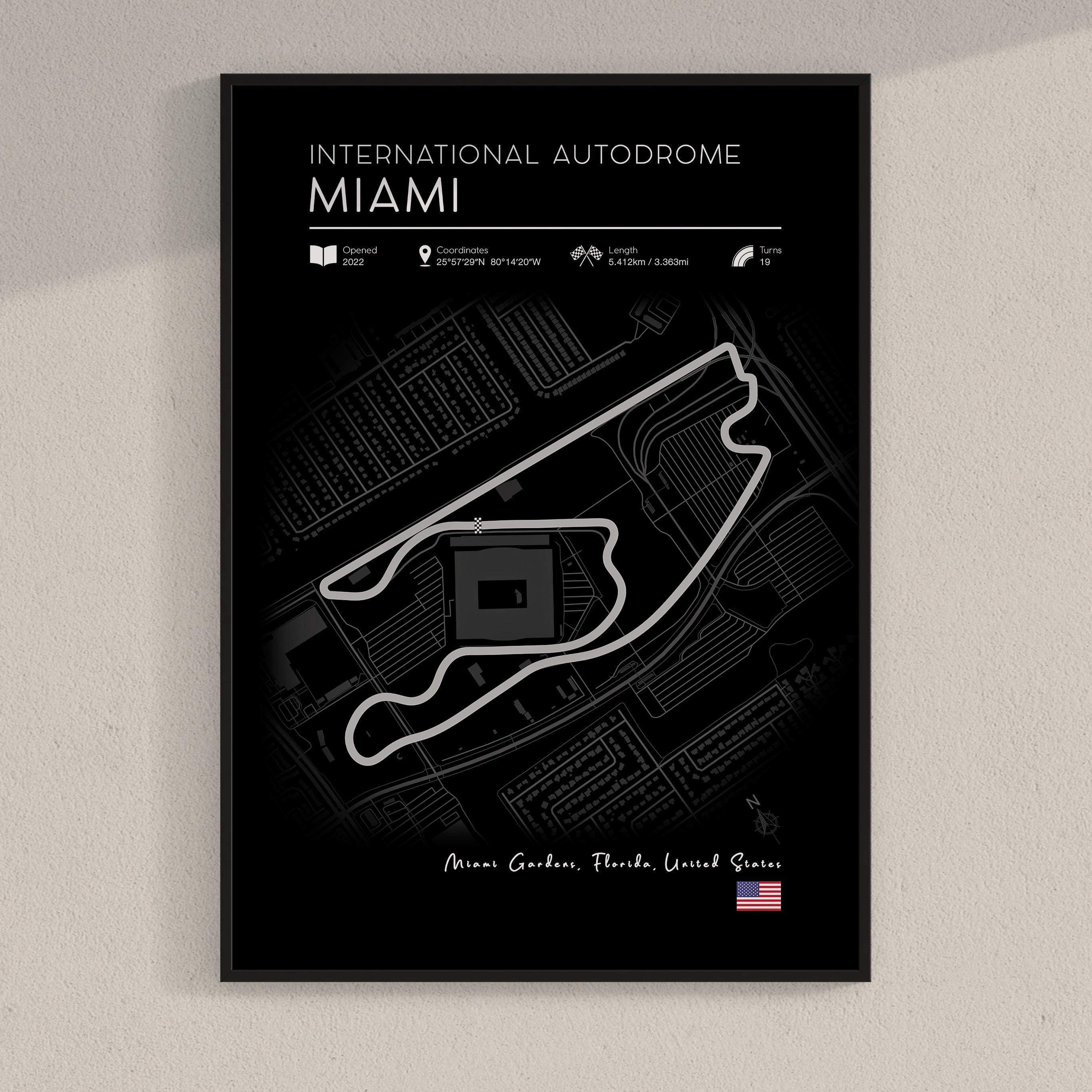 Formula 1 Track Poster Miami, Formula 1 Wall Art Decor, F1 Race Poster ...