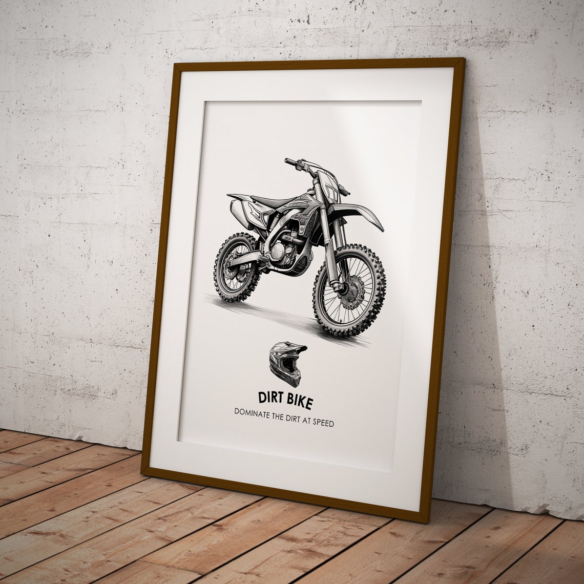 Motorcycle Wall Art Dirt Bike Print, Motorcycle Decor, Garage Art ...