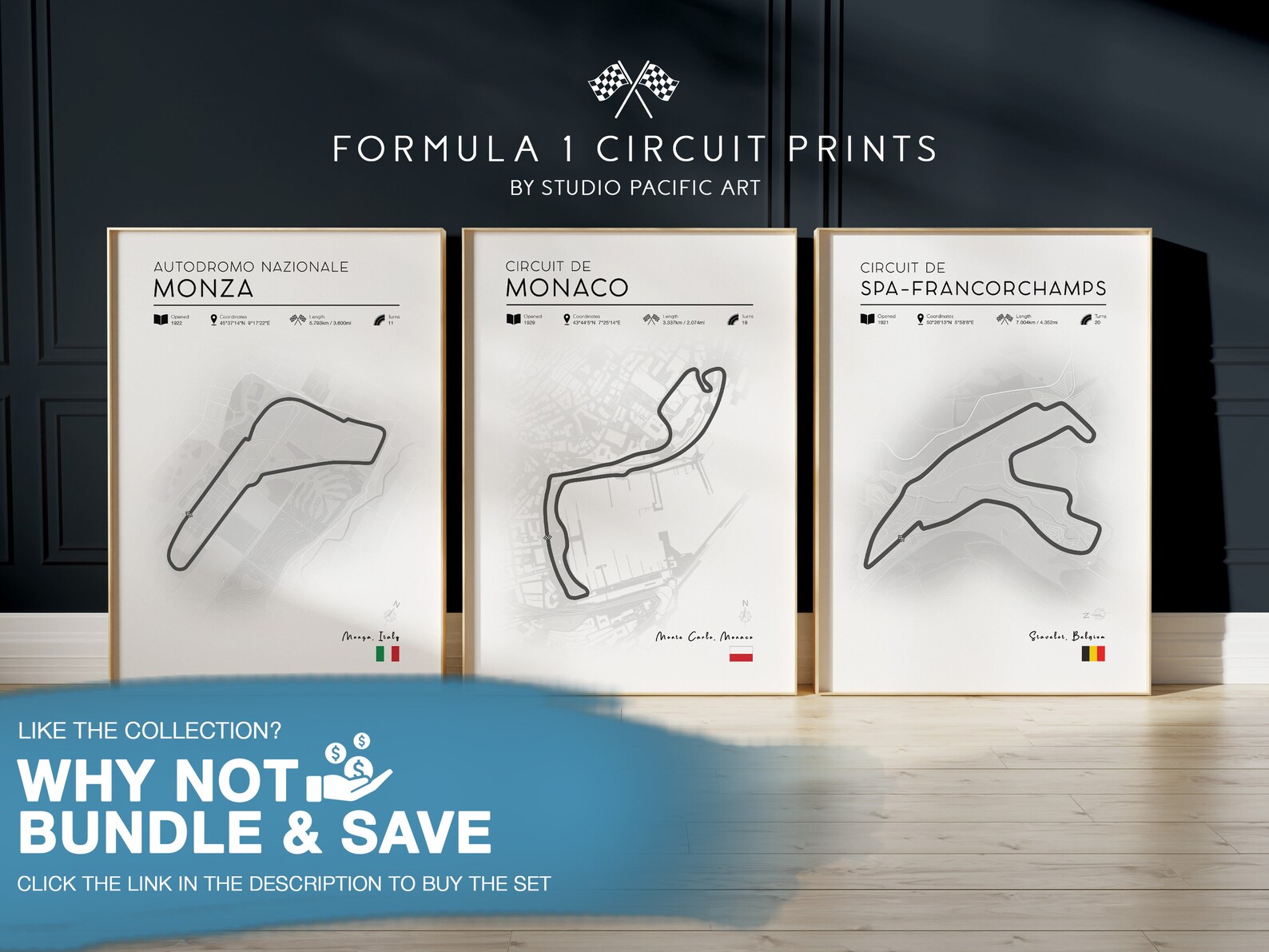 Formula 1 Monaco Circuit Poster, F1 Race Poster, Formula 1 Track Wall ...
