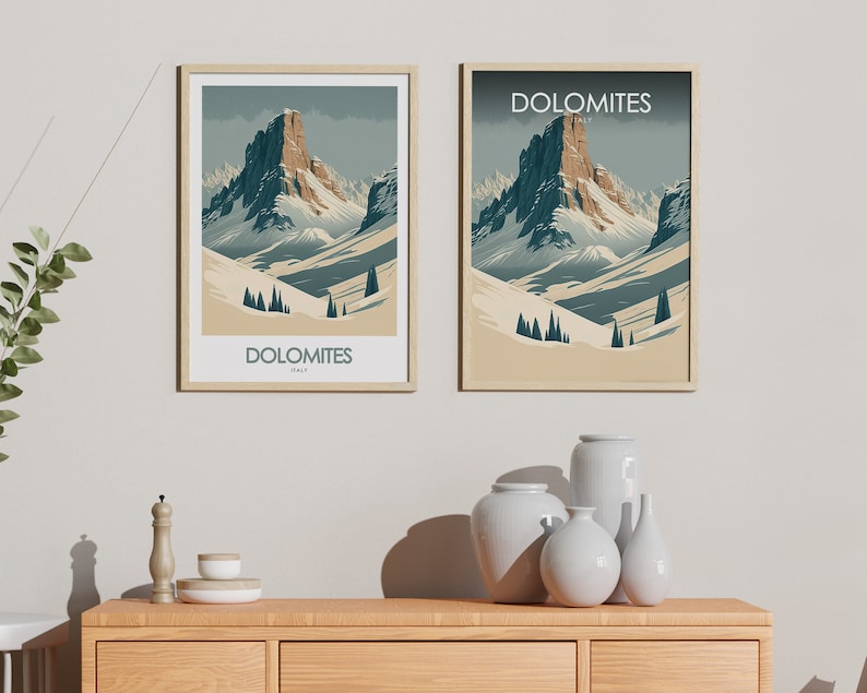 Dolomites Italy Travel Poster | Dolomites Italy Wall Art, Dolomites ...