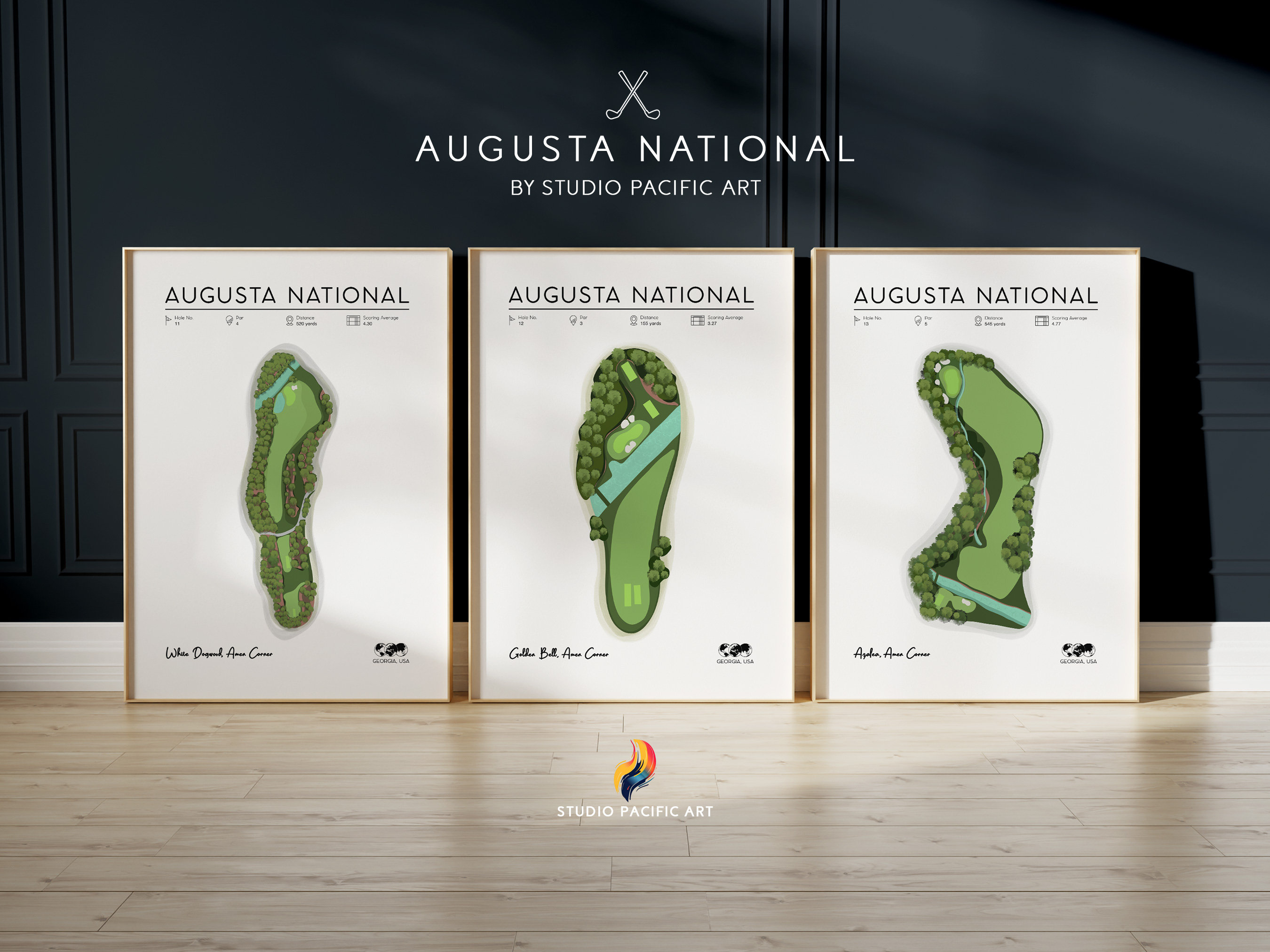Golf Decor | Golf Poster Augusta National Hole 12 Golf Course Print ...