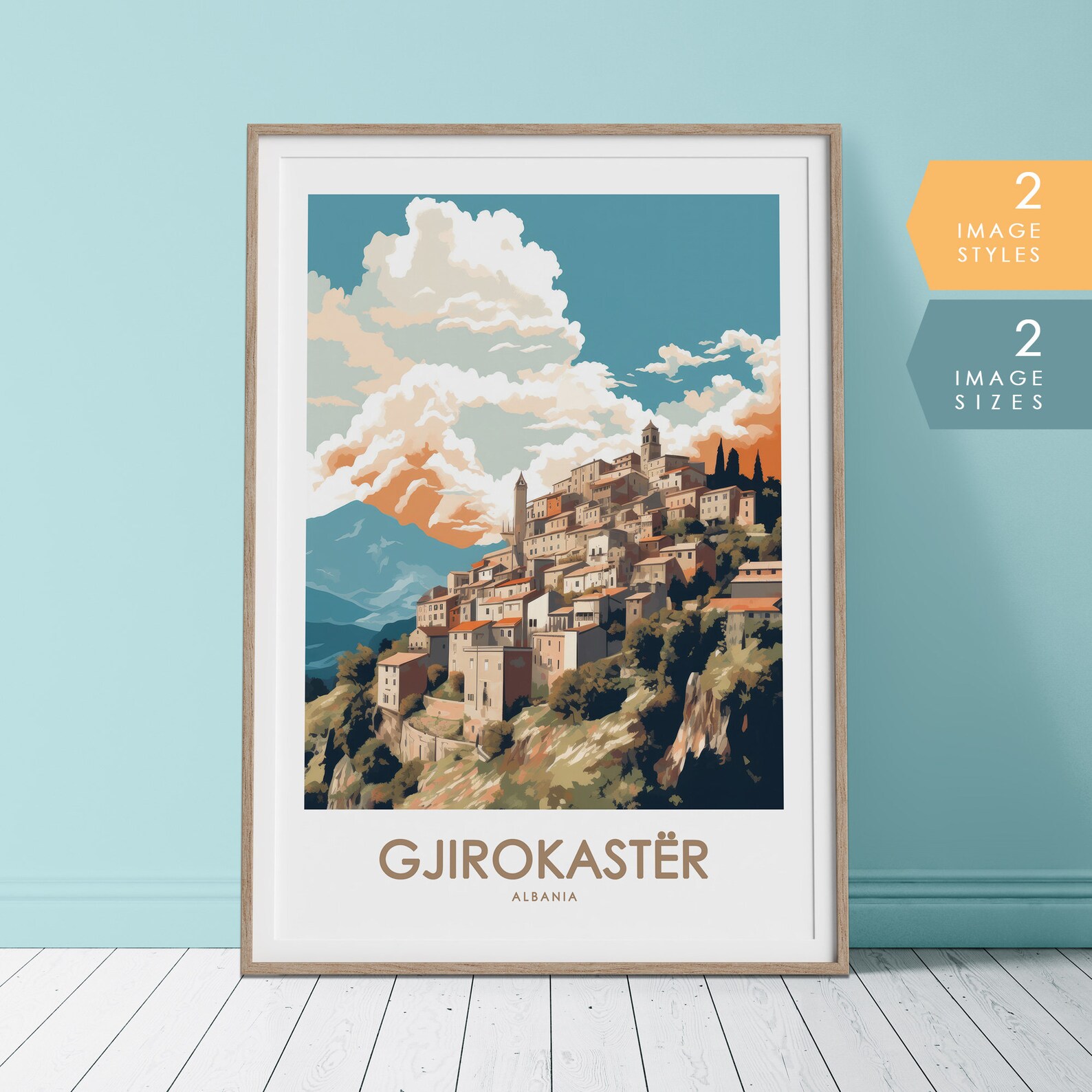 Gjirokaster, Albania Print | Balkan Poster, Cityscape Print, European ...
