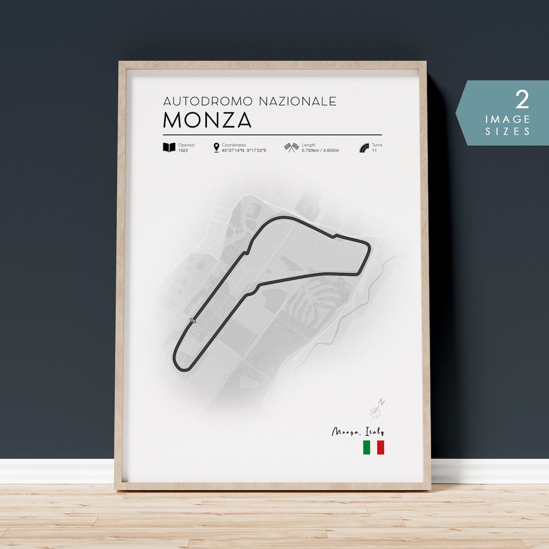 Formula 1 Monza Circuit Poster, F1 Race Poster, Formula 1 Track Wall ...