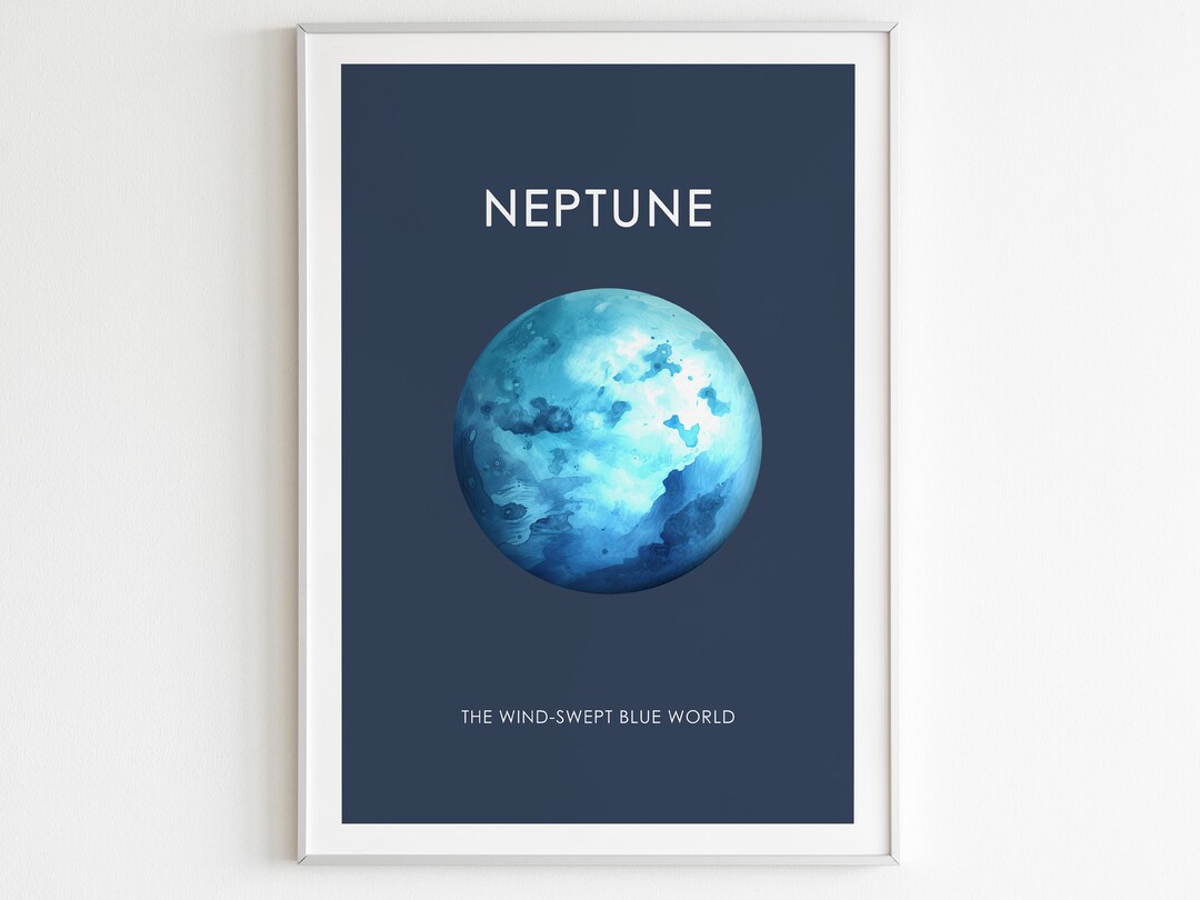 Neptune Poster | Minimalist Wall Art, Planet Wall Art, Science Decor ...
