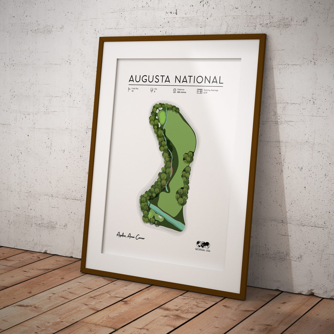 Golf Poster Augusta National Hole 13 Golf Course Print, Golf Decor ...