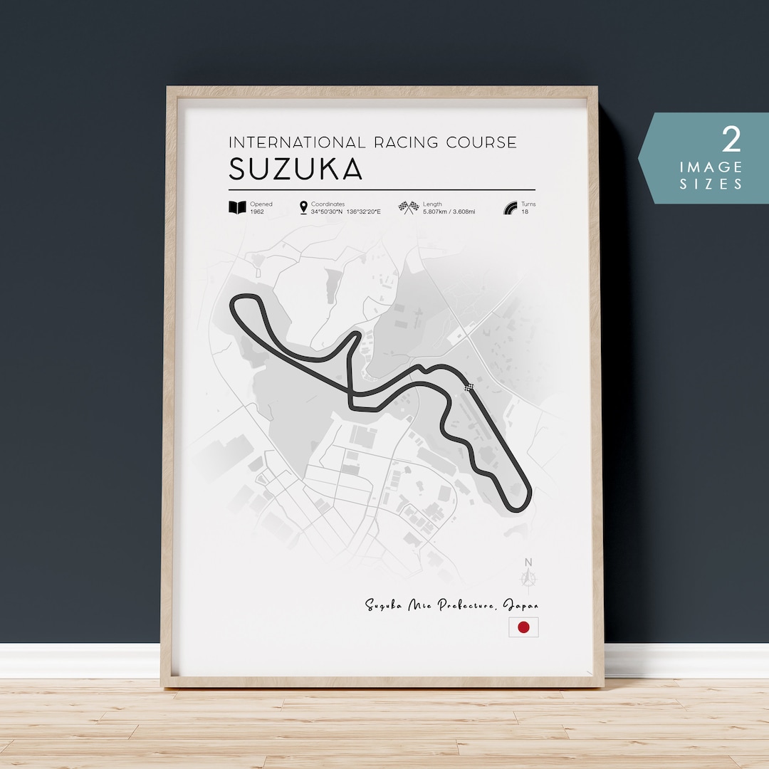 Formula 1 Track Poster Suzuka Japan, Formula 1 Wall Art, F1 Race Poster ...